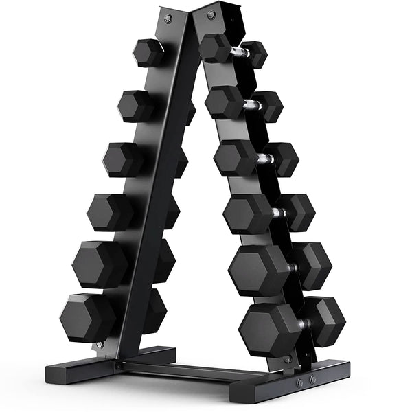 6-Tier Dumbbell Rack - Heavy-Duty Steel Storage for Home & Commercial ...